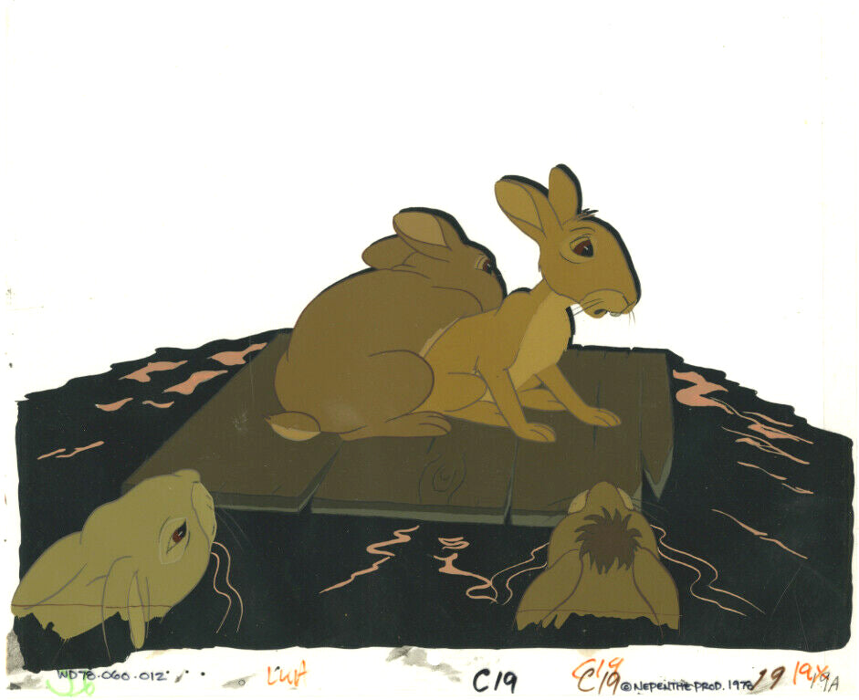 Watership Down Production Animation Art with Fiver and Hazel and Bigwig ...