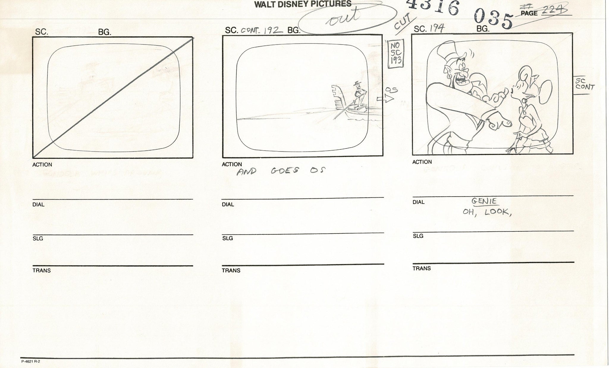 ALADDIN Disney Series Production Animation SB Drawing from Animator We ...
