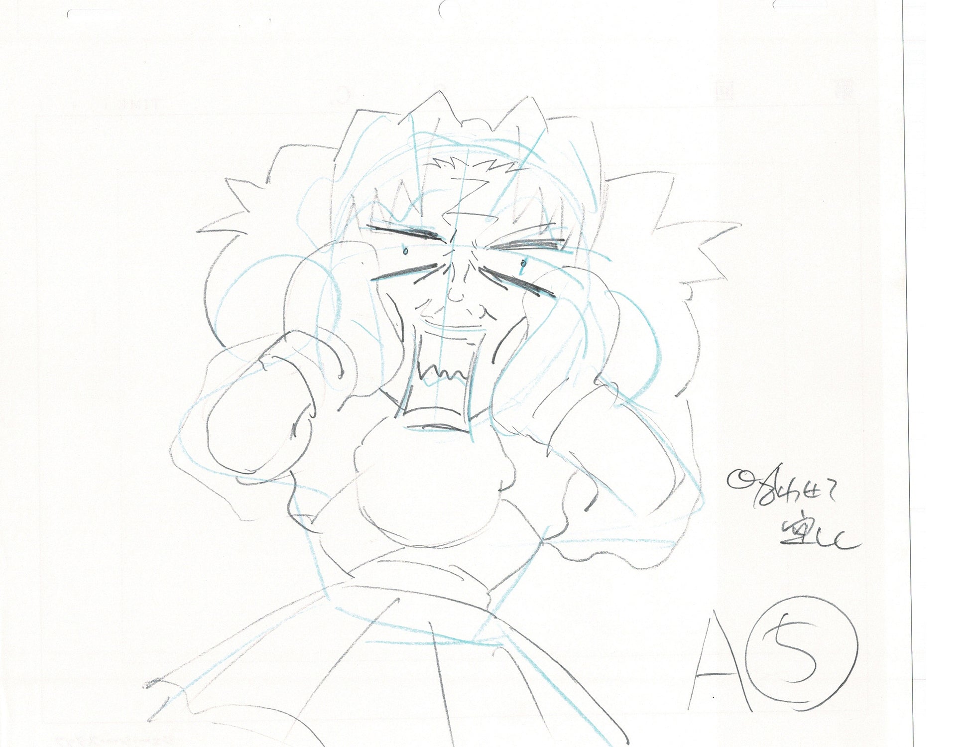 Excel Saga Anime Lot of 2 Production Animation Cel Drawings 2000 BE-07 ...
