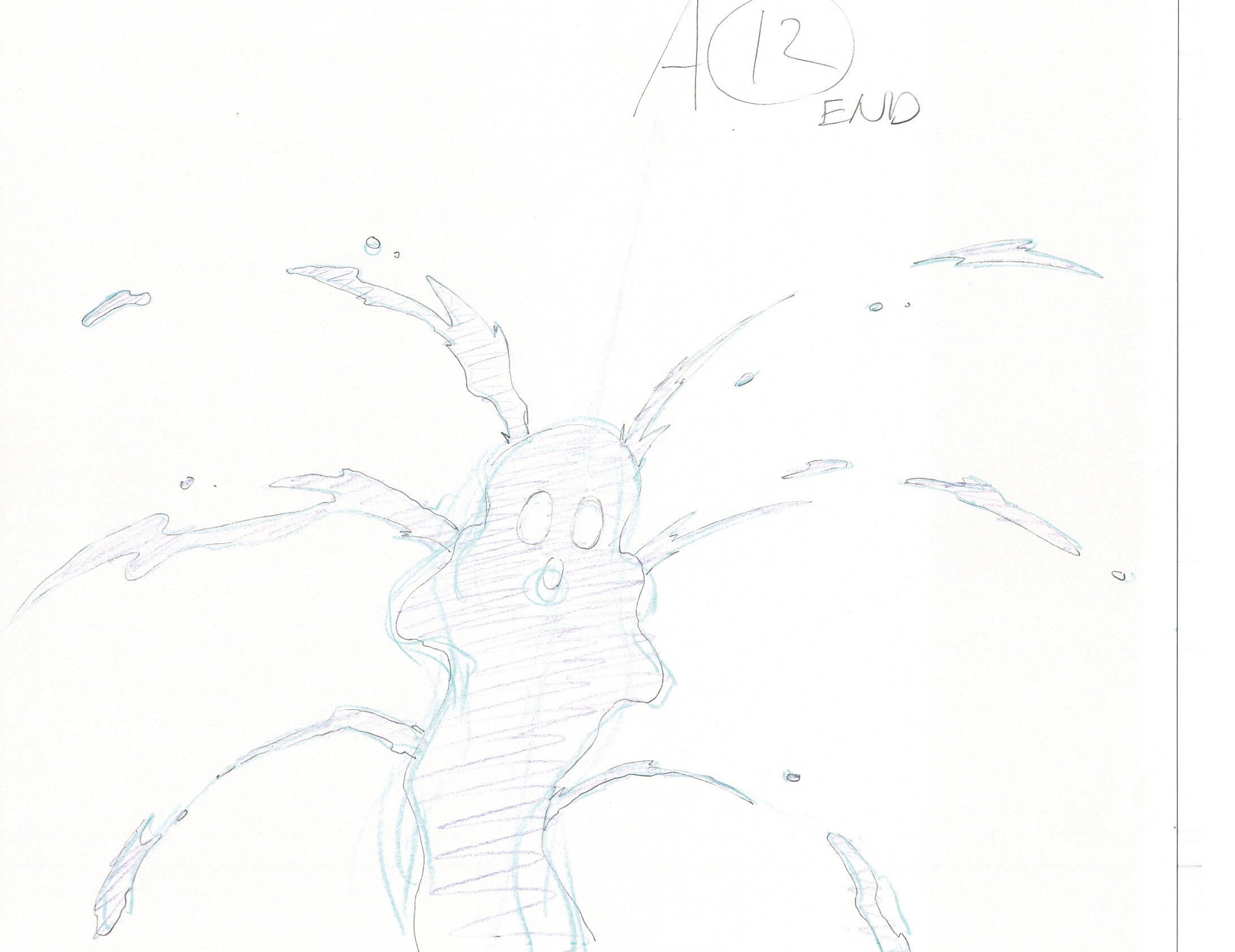 Excel Saga Anime Lot of 2 Production Animation Cel Drawings 2000 BE-23 ...