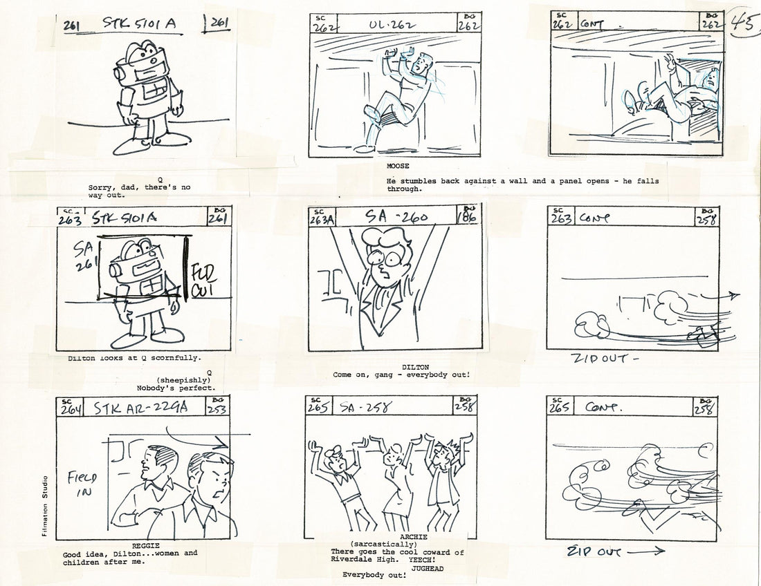 Archie Storyboard Cartoon Page Riverdale Animation Page Filmation 1977 ...