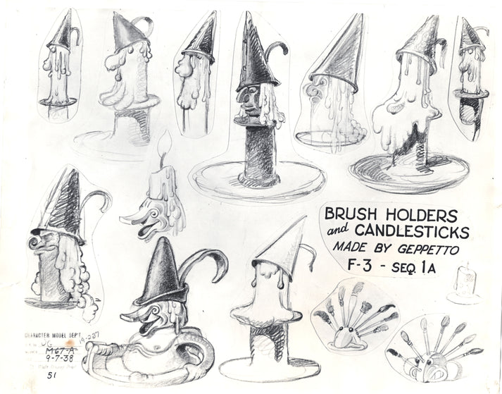 Pinocchio Walt Disney Litho Production Animation Model Sheet 1930s Bru ...