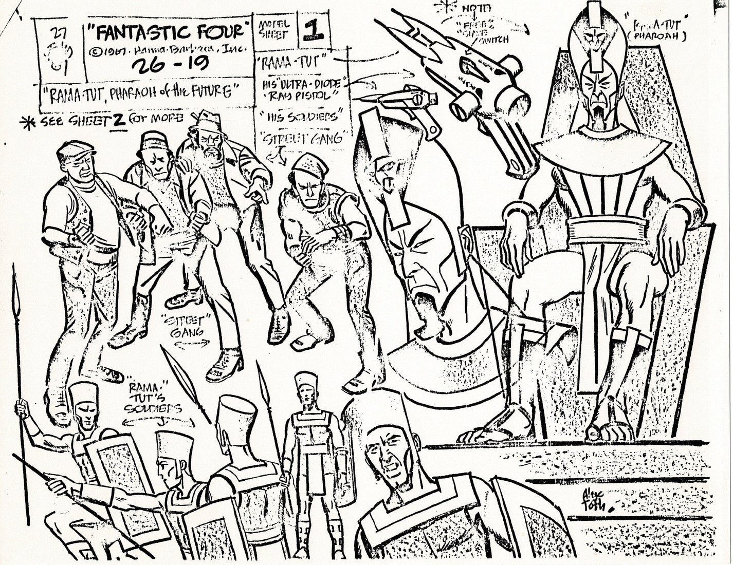Fantastic Four 1967 Alex Toth Production Model Sheet Copy Lot of 8 Pag ...