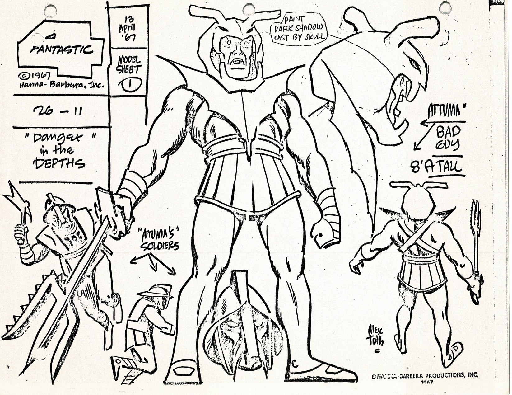 Fantastic Four 1967 Alex Toth Production Model Sheet Copy Lot of 8 Pag ...
