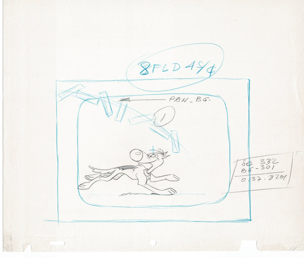 Lucky Luke Original Production Animation Cel Drawing from Hanna-Barber ...