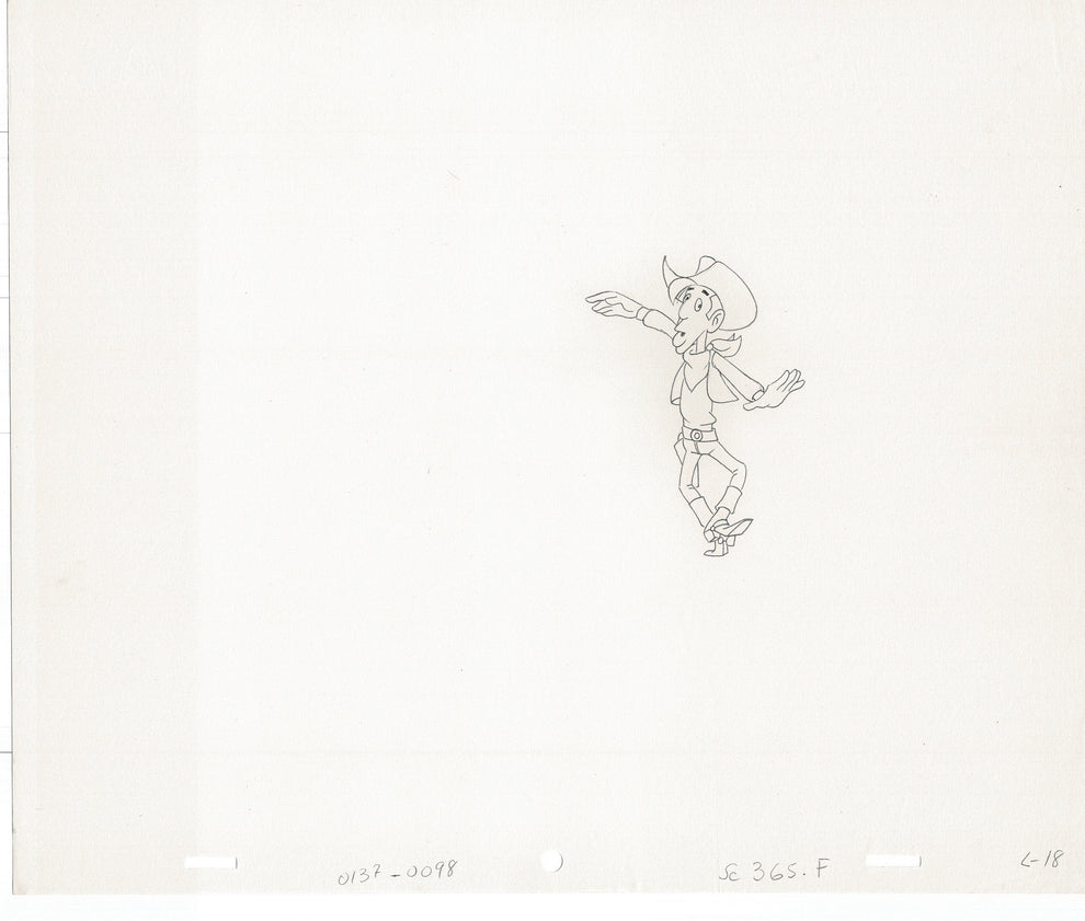 Lucky Luke Original Production Animation Cel Drawing from Hanna-Barber ...