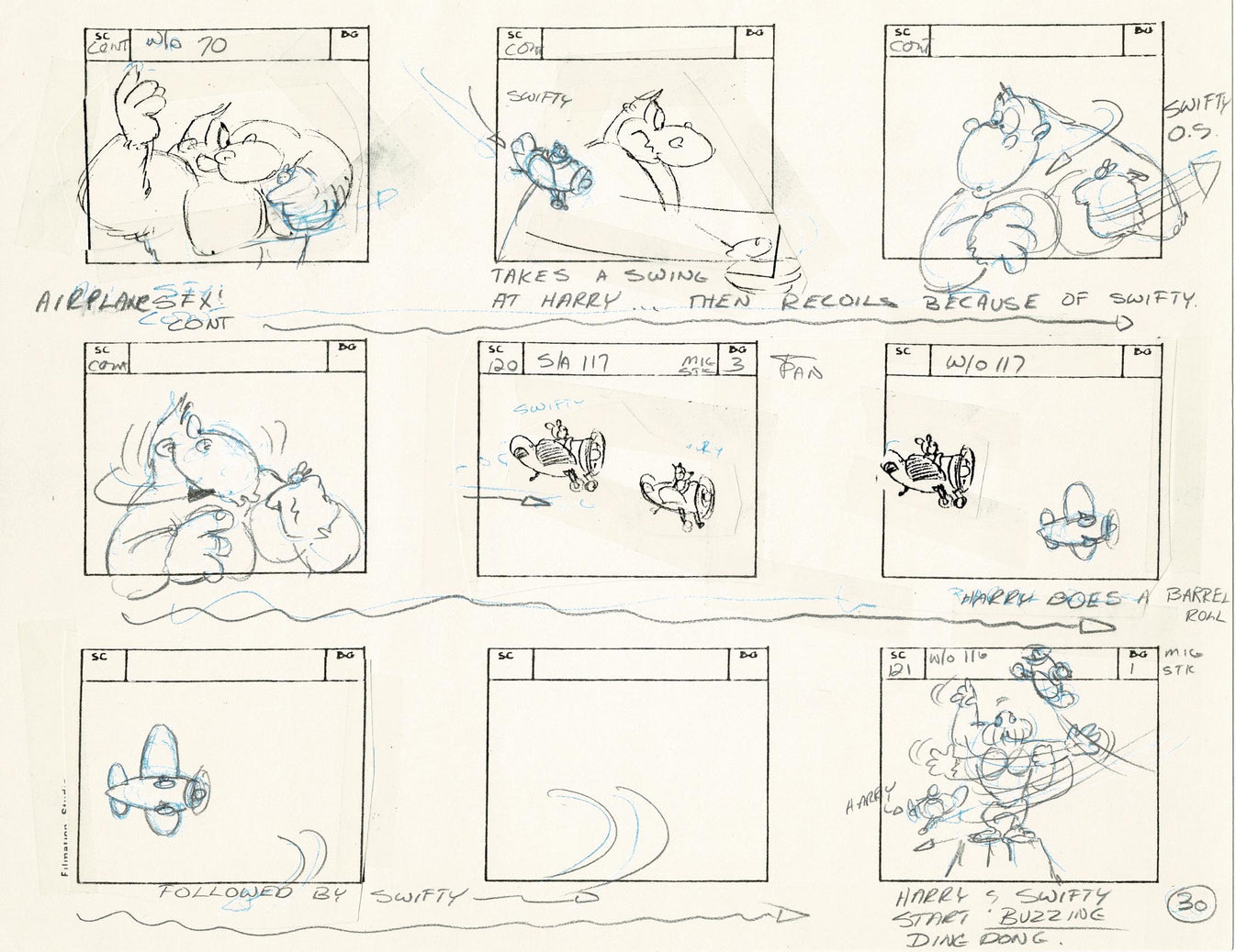 Mighty Mouse Storyboard Art Cartoon Page Vintage Filmation 1979 B-030 ...