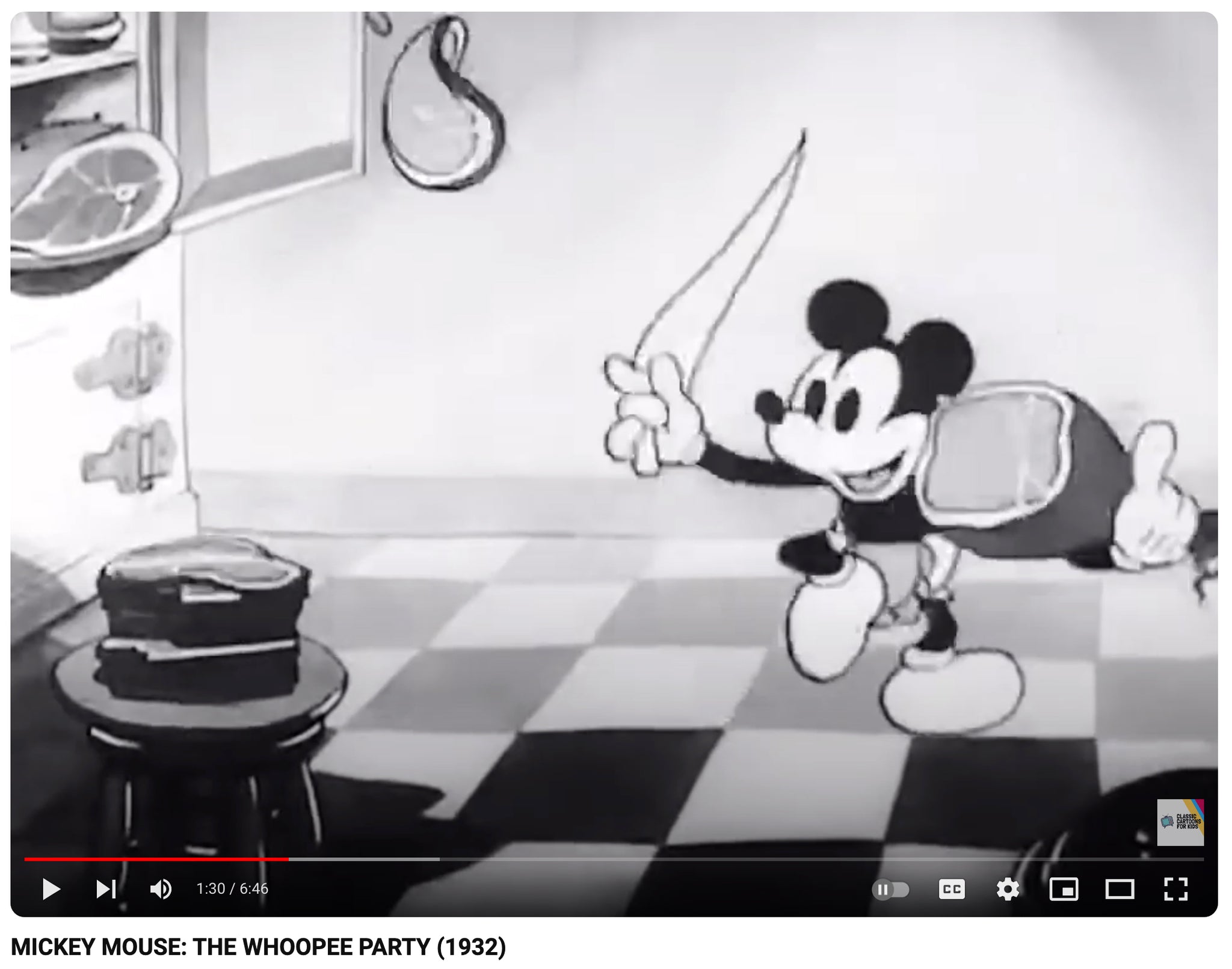 Mickey Mouse 1933 Original Production Animation Cel Drawing from Disne ...