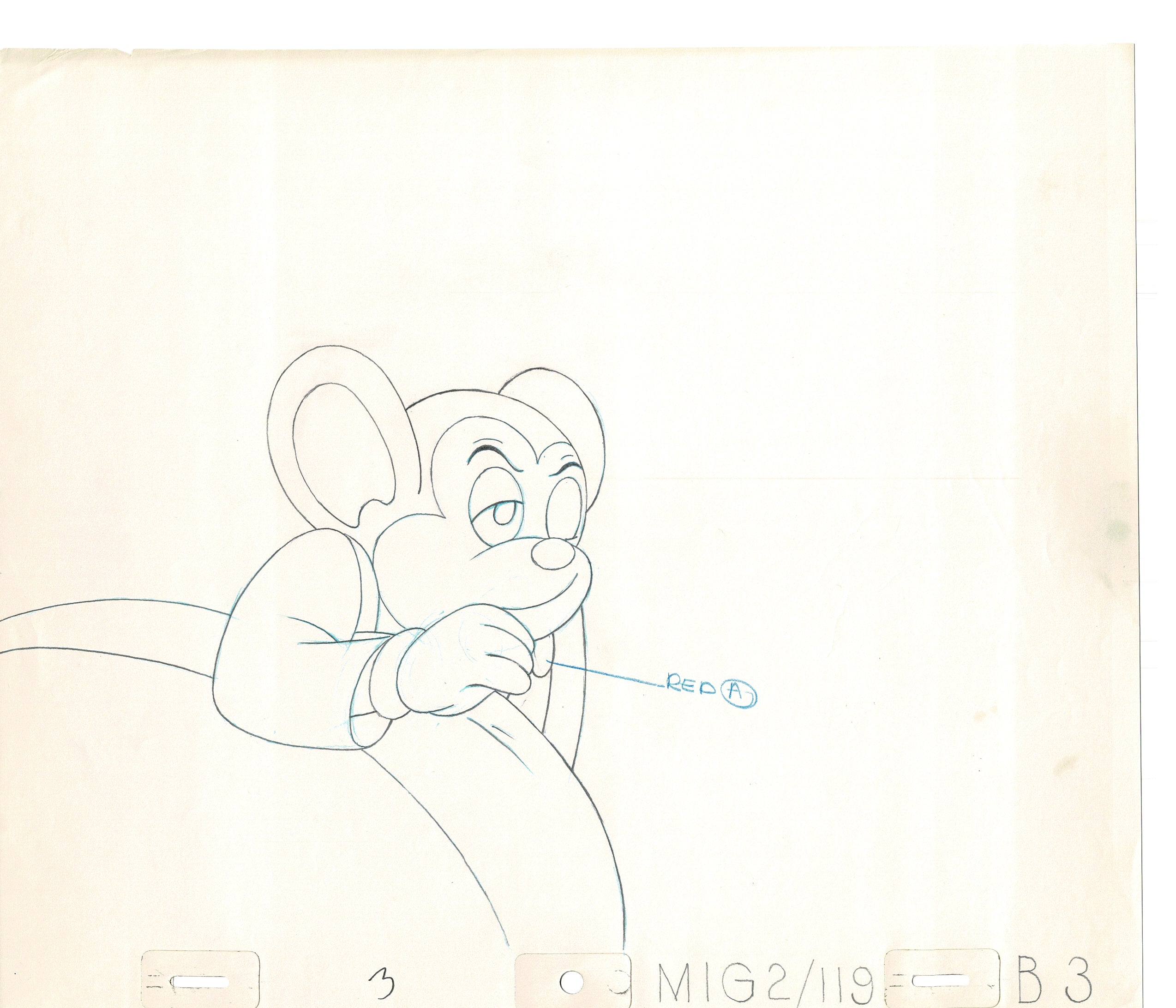 Mighty Mouse 2 LOT of Cartoon Production Animation Cel Drawings from F ...