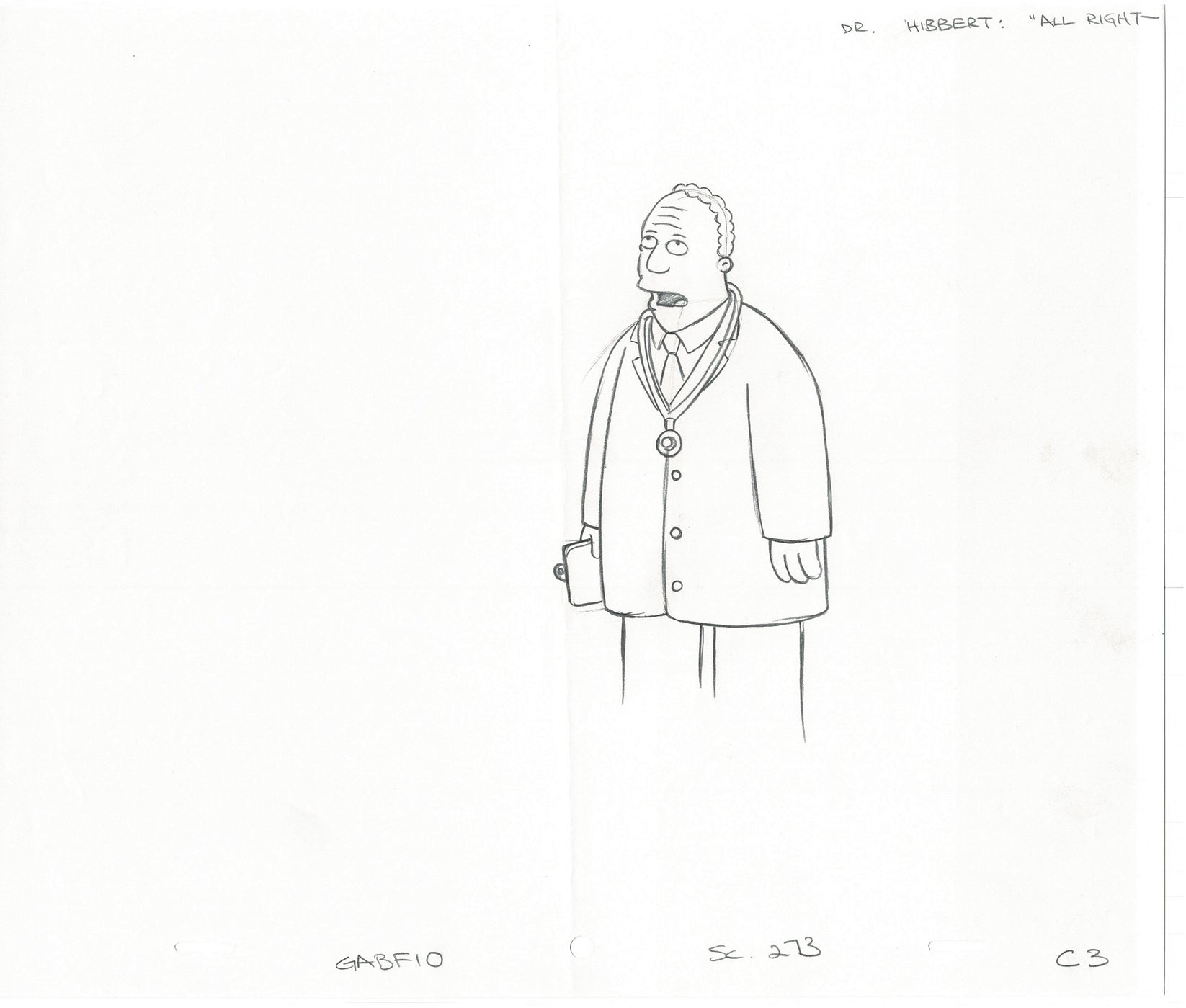 The Simpsons Hibbert Original Production Animation Cel Drawing Fox fro ...