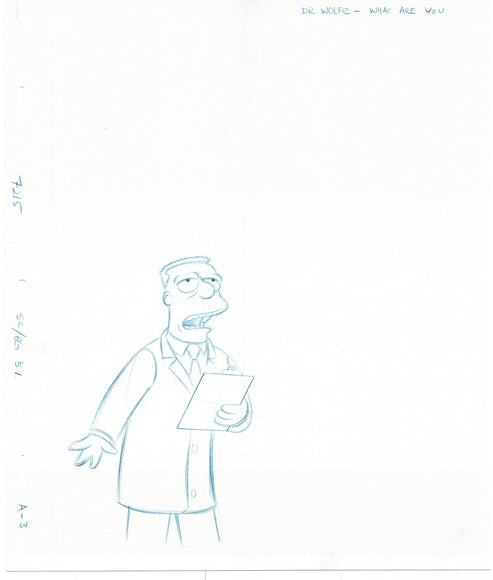The Simpsons Original Production Animation Cel Drawing Fox from 1993 4 ...