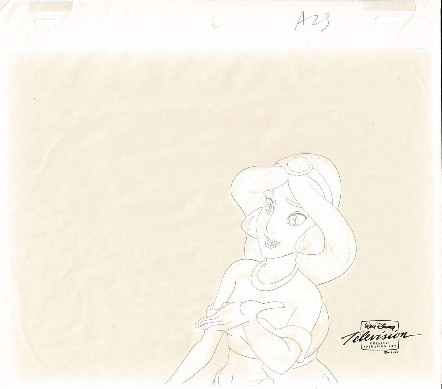Aladdin TV Cartoon with Jasmine Walt Disney Production Art Animation C ...