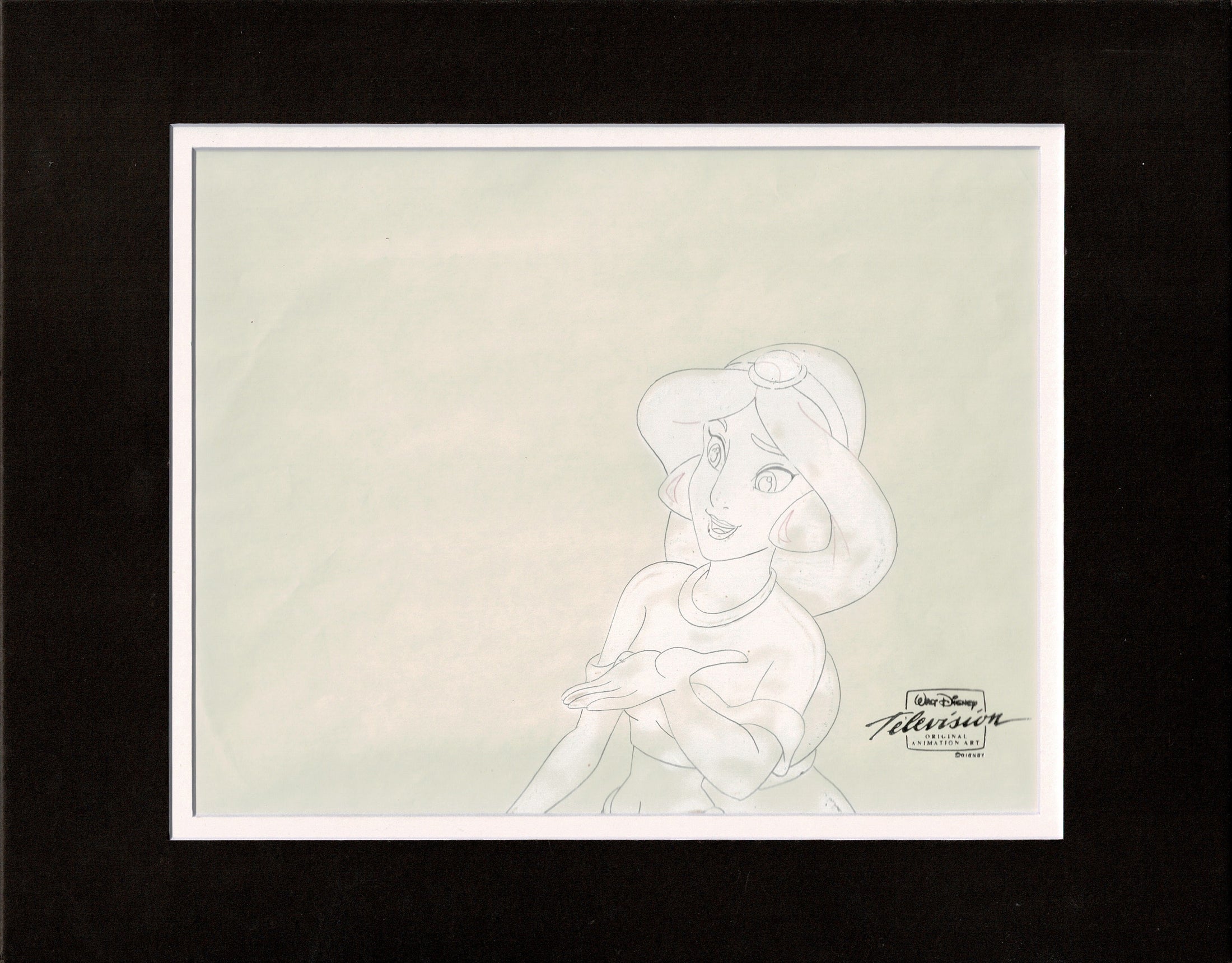 Aladdin TV Cartoon with Jasmine Walt Disney Production Art Animation C ...