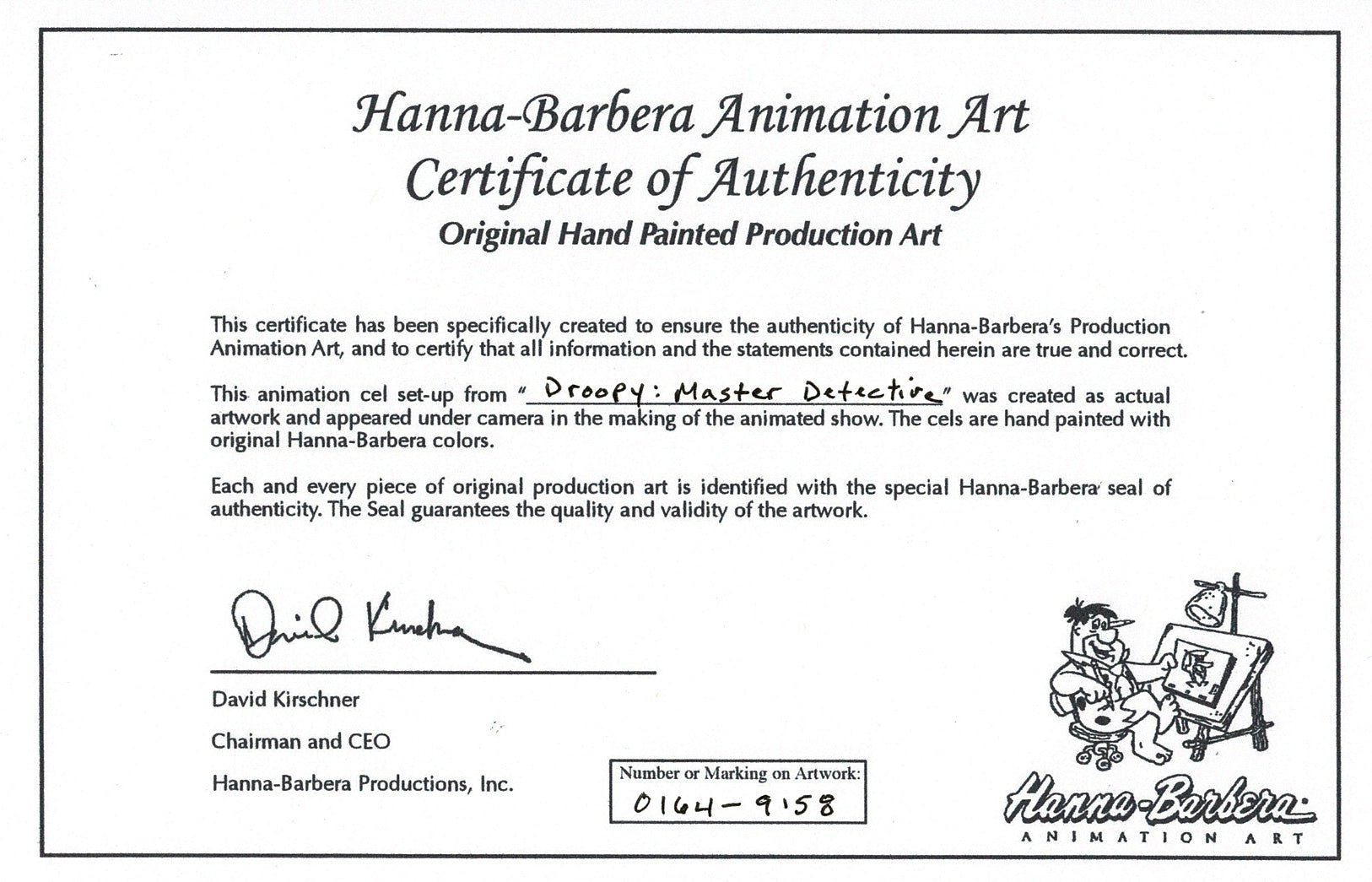 Droopy Master Detective Production Animation Art Cel with Miss Vavoom ...