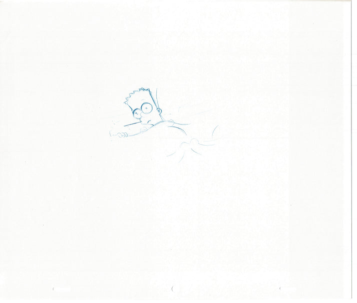 The Simpsons Bart Production Animation Cel Drawing Fox from the Early ...