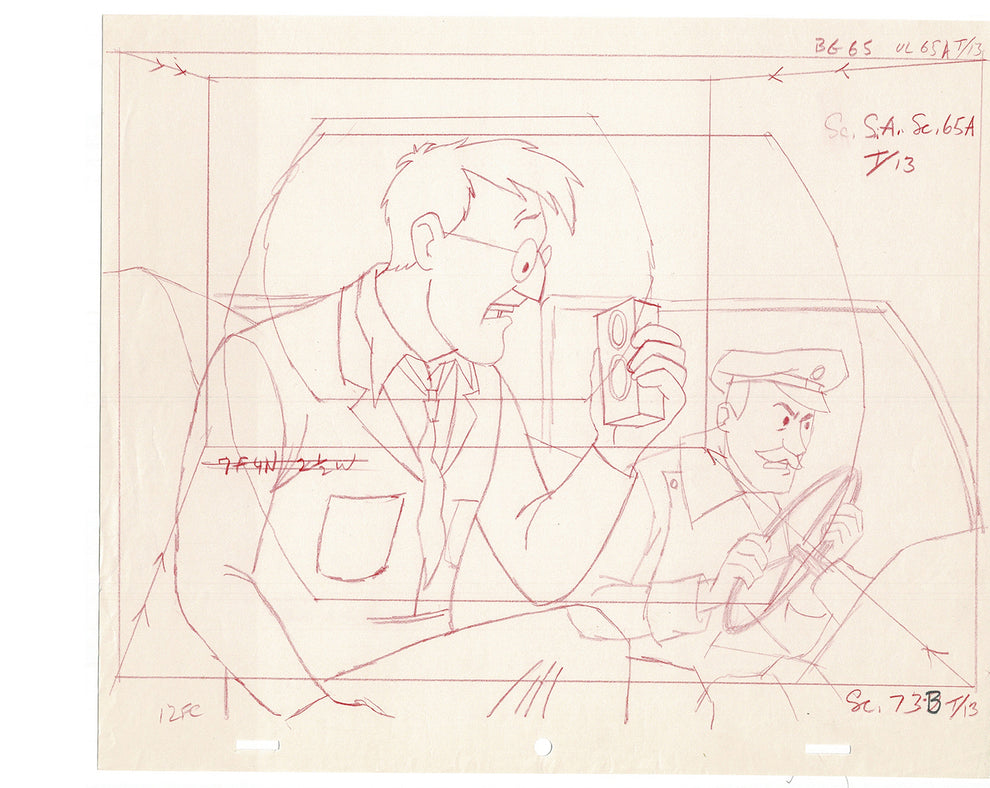 Tintin Adventures of Cartoon Animation Cel Drawing Herge 1957 to 1964 ...