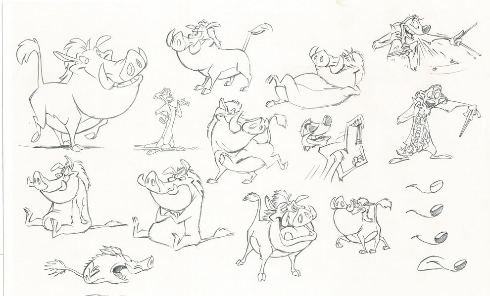 LION KING Timon Pumbaa Disney Production Animation Drawing Animators E ...