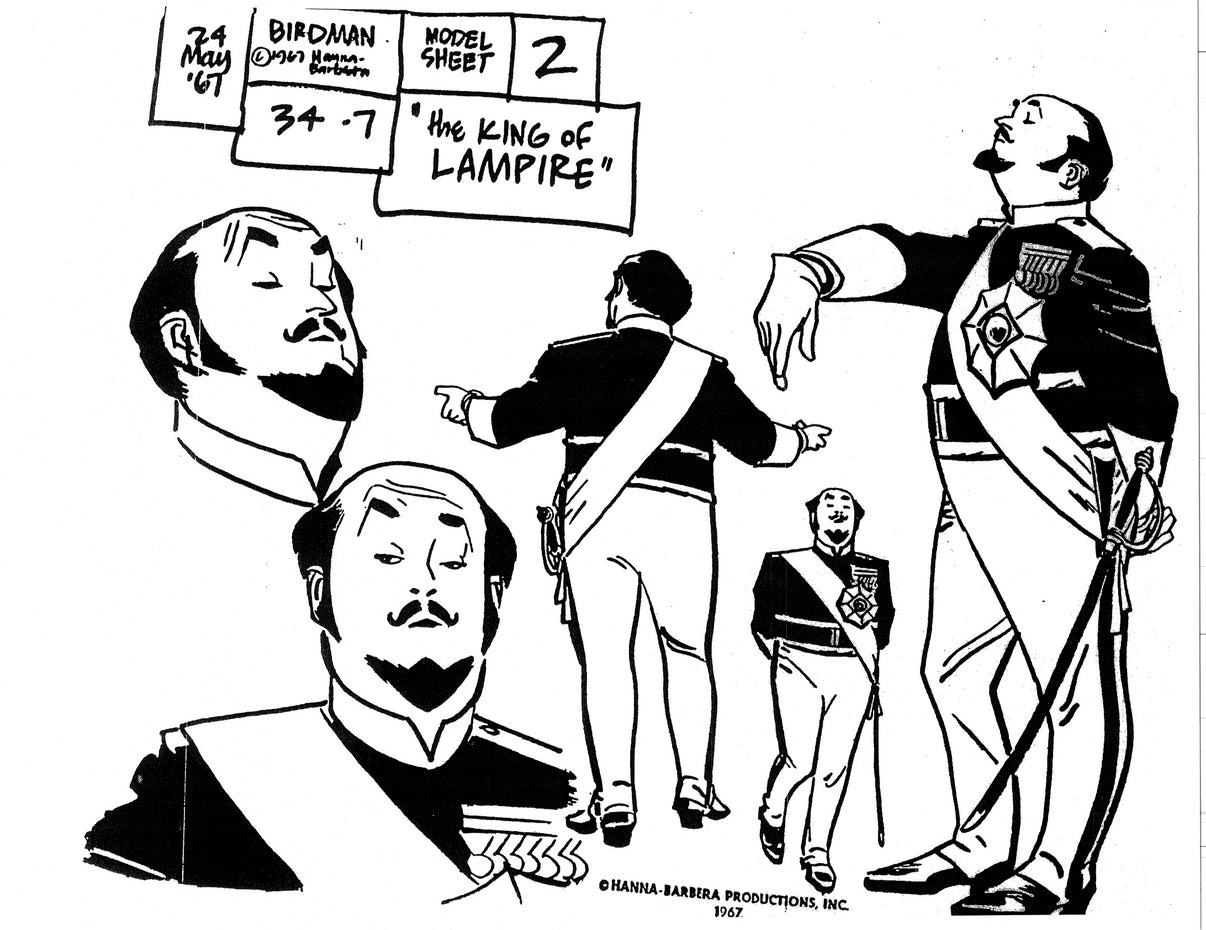 Alex Toth Birdman Model Sheet Copy Lot of 51 pages of 1967 Cartoon Han ...