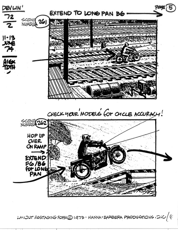 Alex Toth Devlin Model Sheet Copy Lot of 19 pages of 1974 Cartoon Hann ...