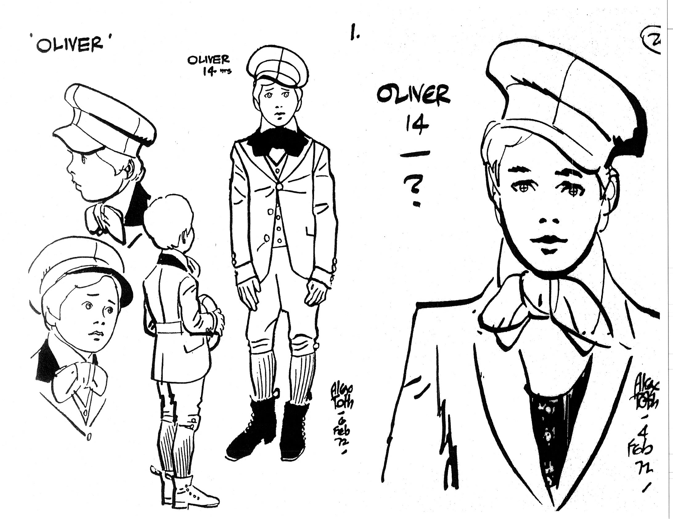 Alex Toth Miscellaneous Model Sheet Copy Lot of 16 pages of Cartoons b ...