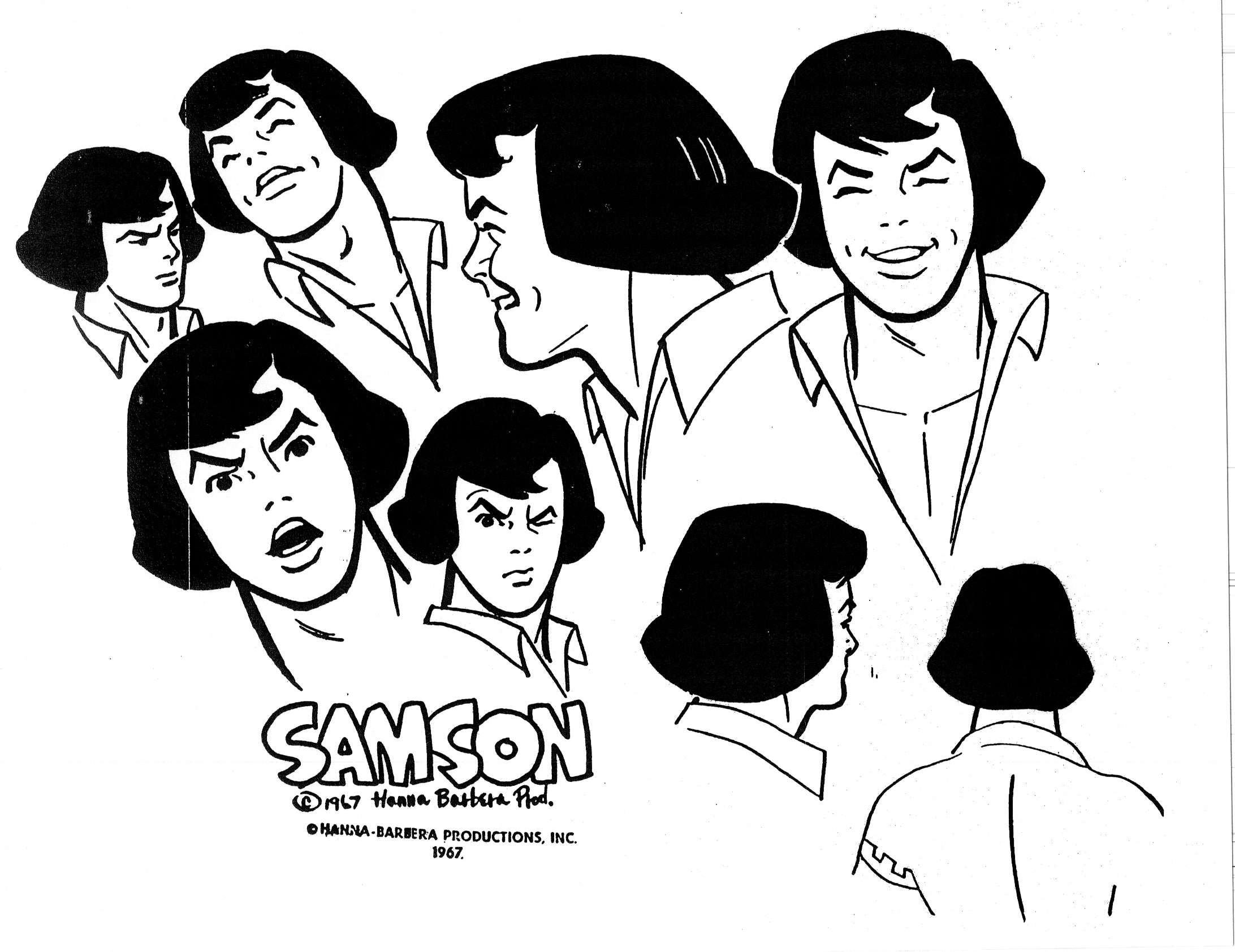 Alex Toth Samson Model Sheet Copy Lot 40 pages of 1967 Cartoon Hanna B ...