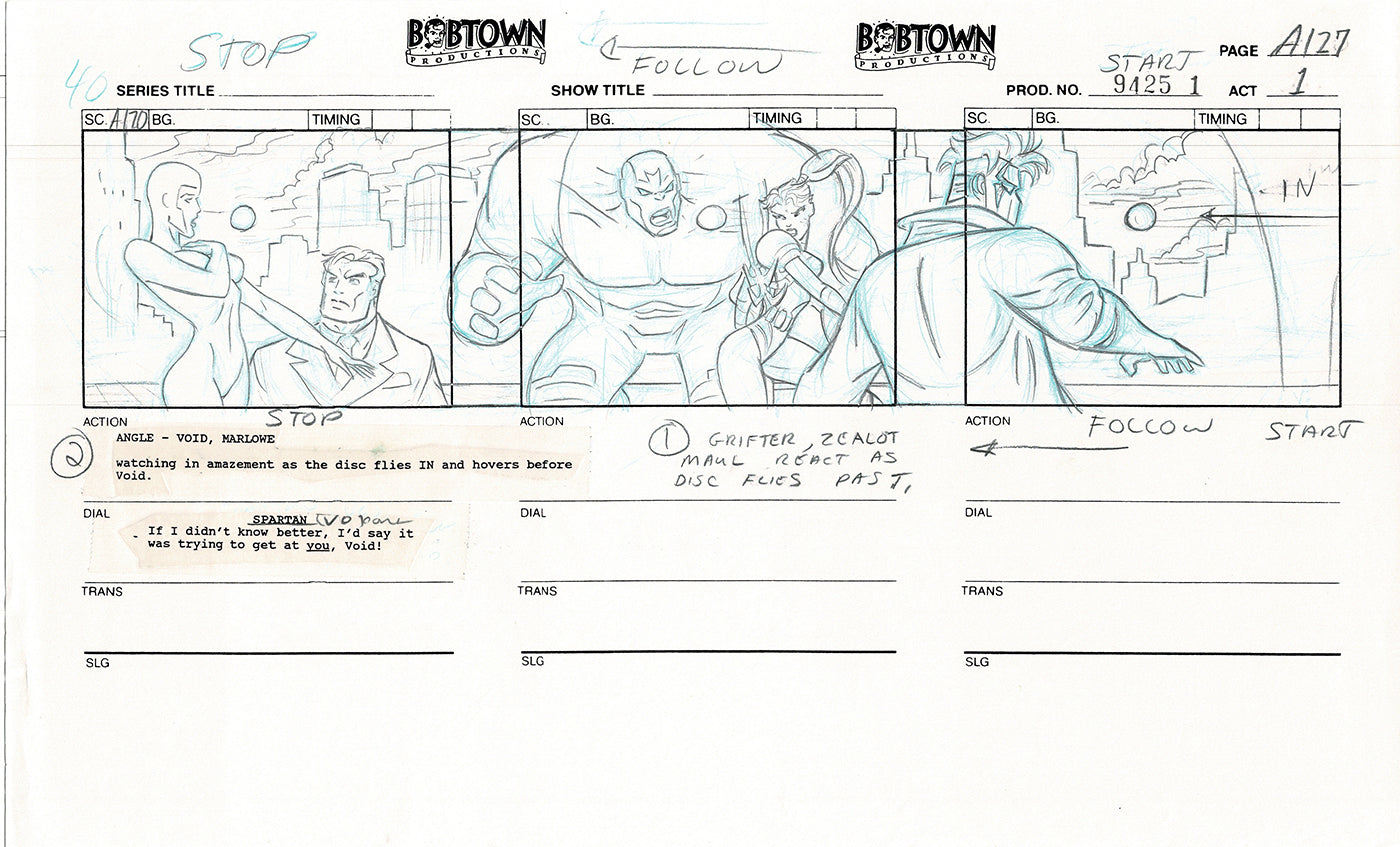Jim Lee Wildc.a.t.s. Wildcats Production Animation Storyboard Nelvana ...