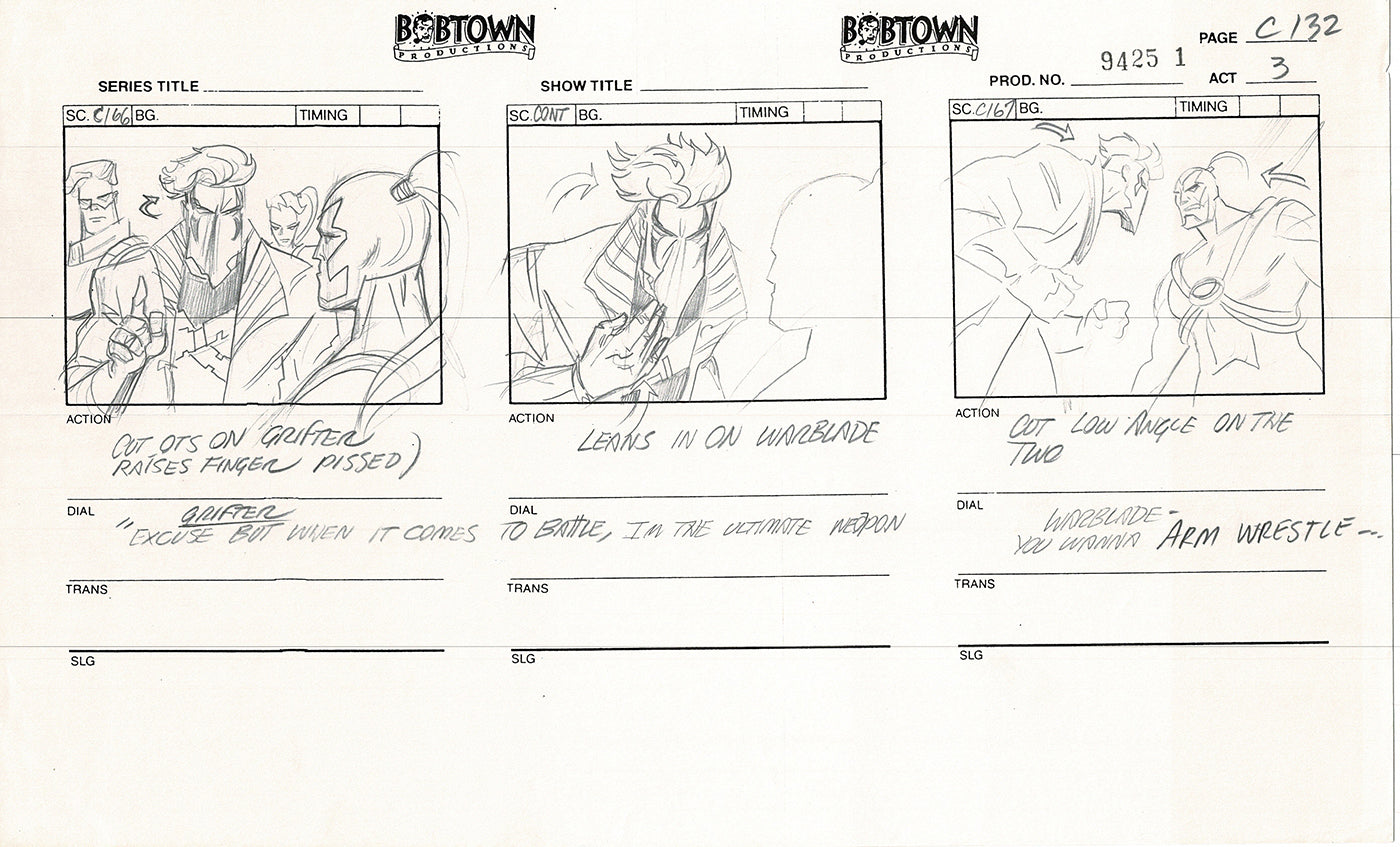 Jim Lee Wildc.a.t.s. Wildcats Lot of 3 Production Animation Storyboard ...