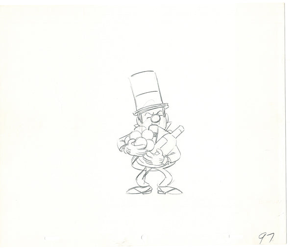 WC Fields Jay Ward Original Production Animation Cel Drawing 1970's AS ...