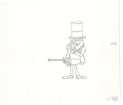 WC Fields Jay Ward Original Production Animation Cel Drawing 1970's AS ...