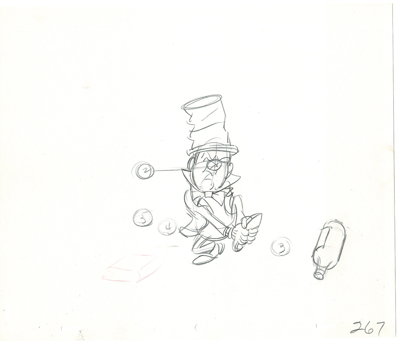 WC Fields Jay Ward Original Production Animation Cel Drawing 1970's AS ...