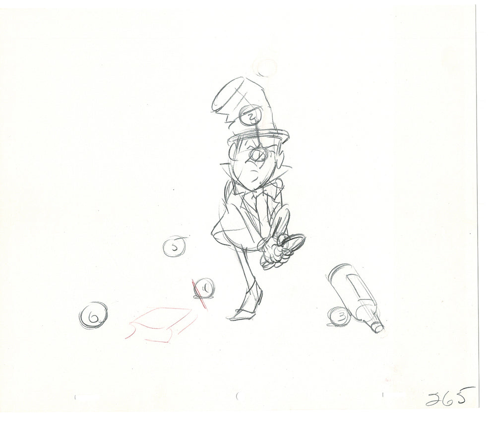 WC Fields Jay Ward Original Production Animation Cel Drawing 1970's AS ...