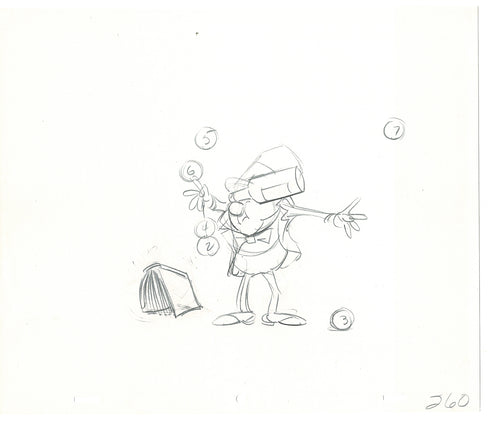 WC Fields Jay Ward Original Production Animation Cel Drawing 1970's AS ...