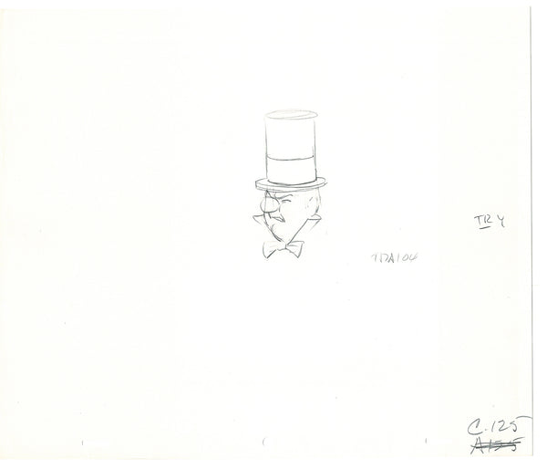 WC Fields Jay Ward Original Production Animation Cel Drawing 1970's AS ...