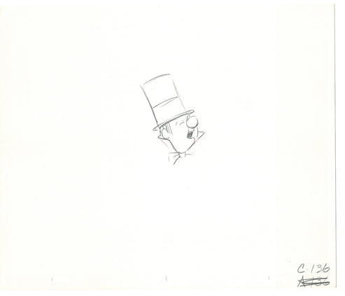WC Fields Jay Ward Original Production Animation Cel Drawing 1970's AS ...