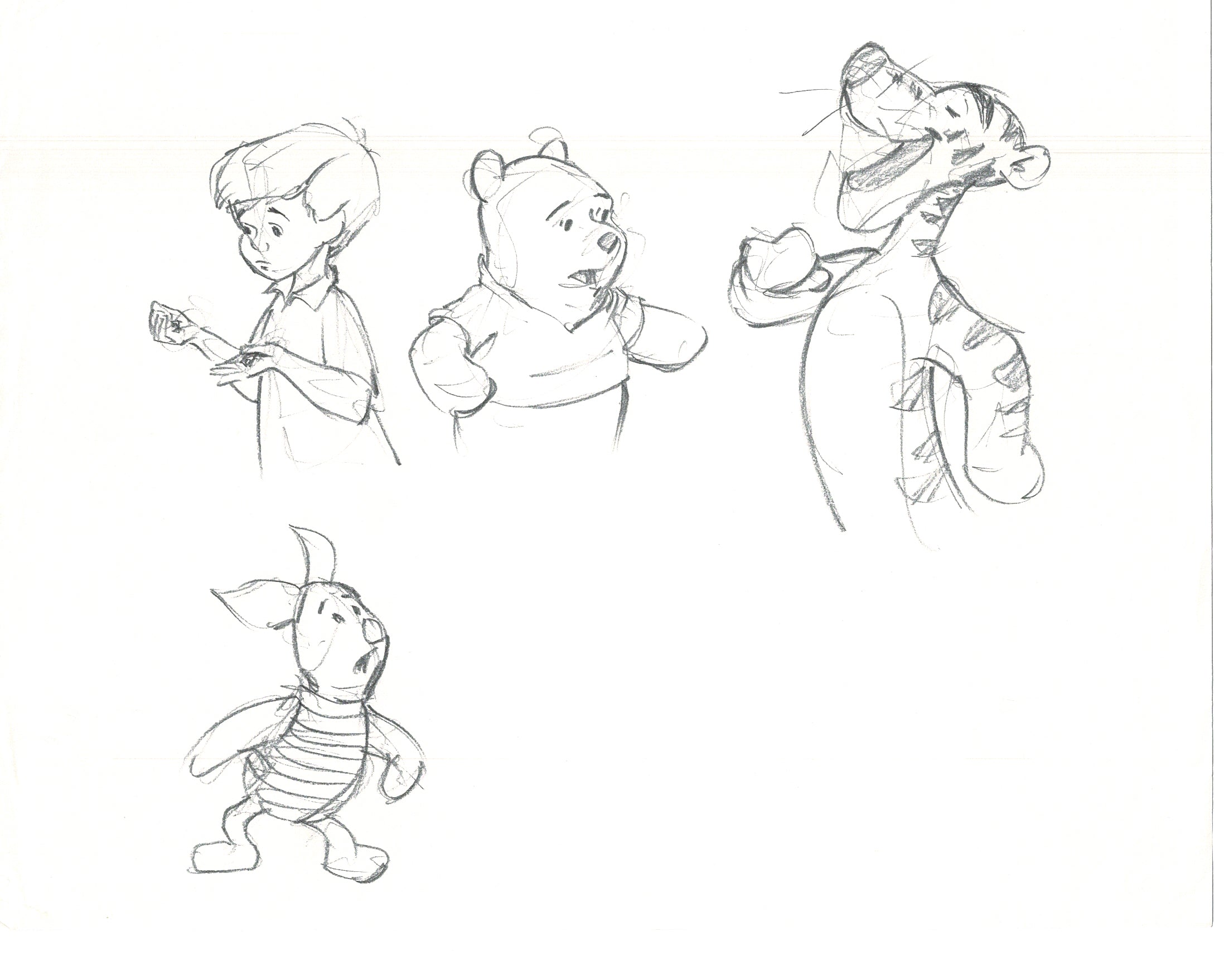 Winnie the Pooh Disney TV 1988 Production Drawing Animator's Estate Z0 ...