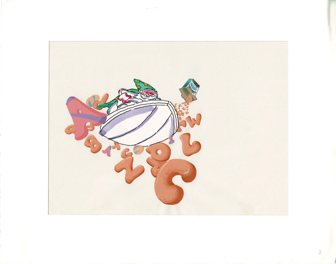 Post Alpha-bits Cereal Original Production Animation Cel Setup R O Ble ...