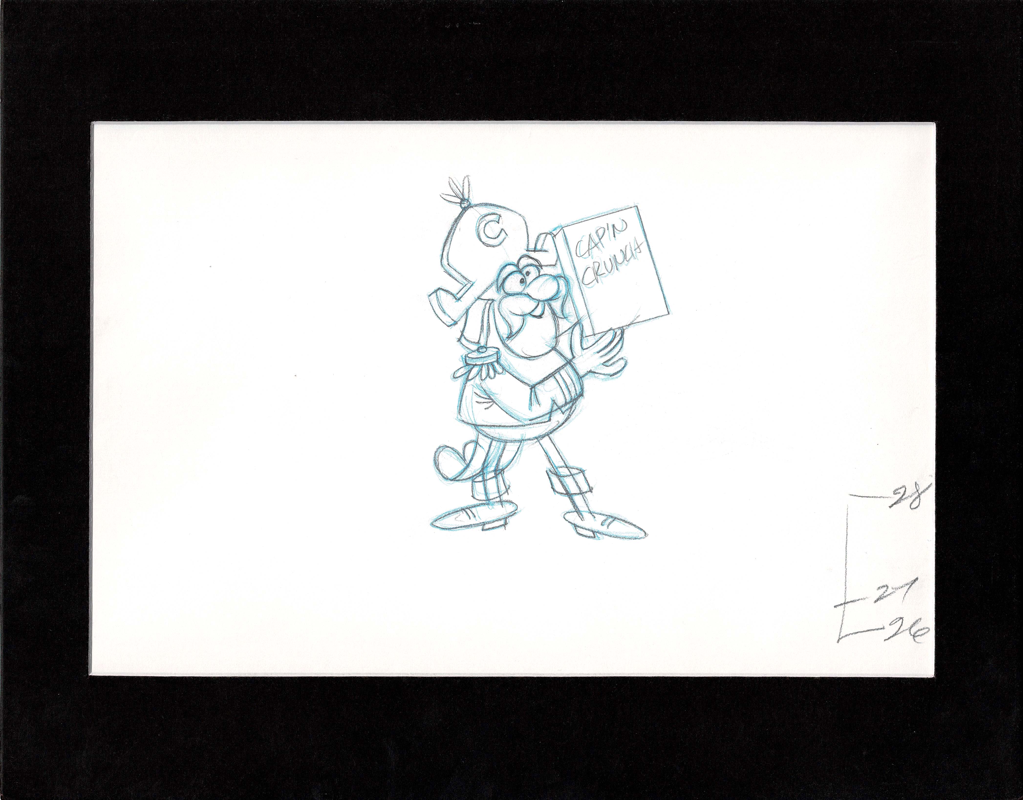 JAY WARD Captain Crunch Key Animation Cel Drawing Rocky Bullwinkle Stu ...