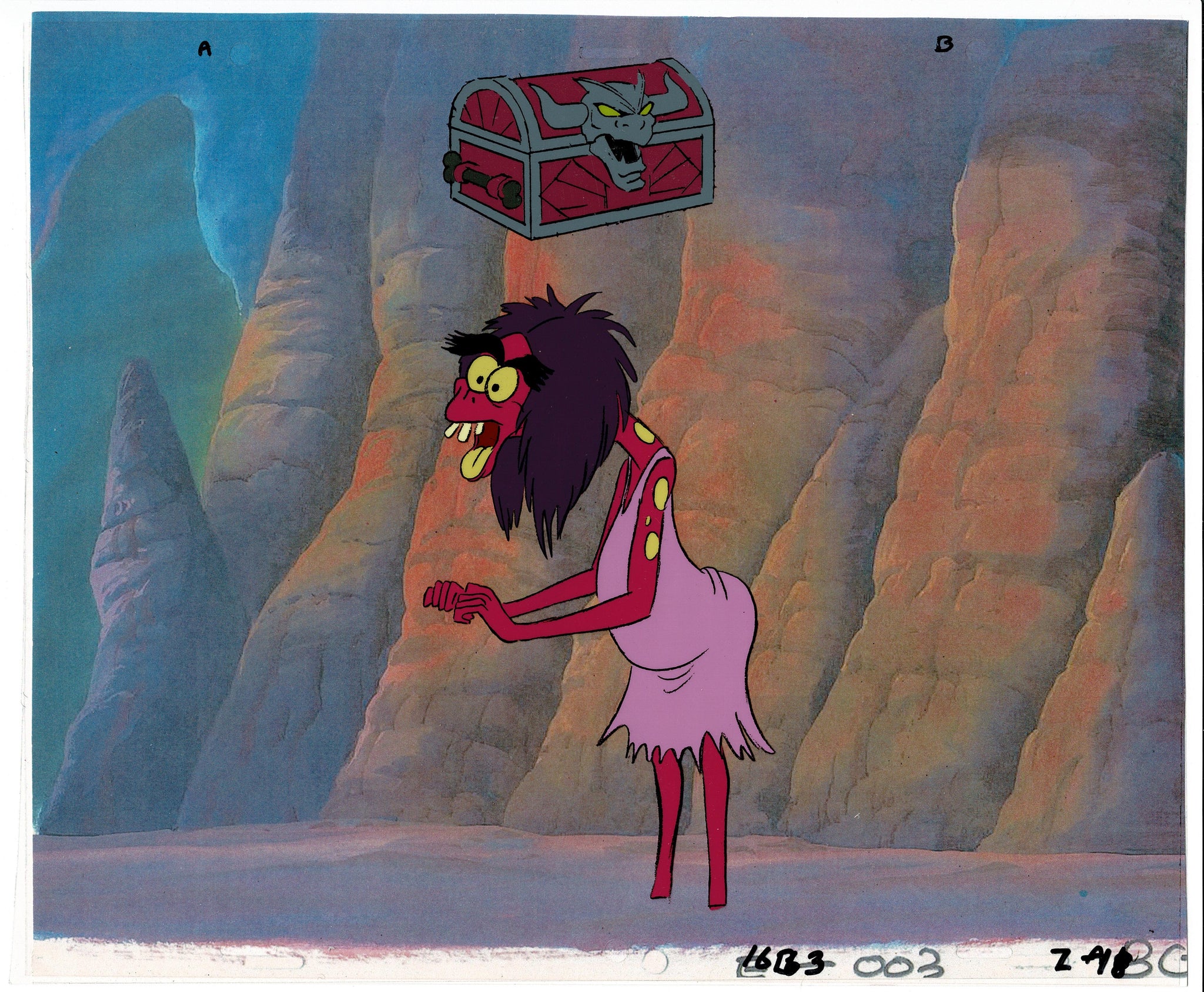 SCOOBY DOO Demon Chest and Zomba 1985 Animation Production Cel Hanna B ...