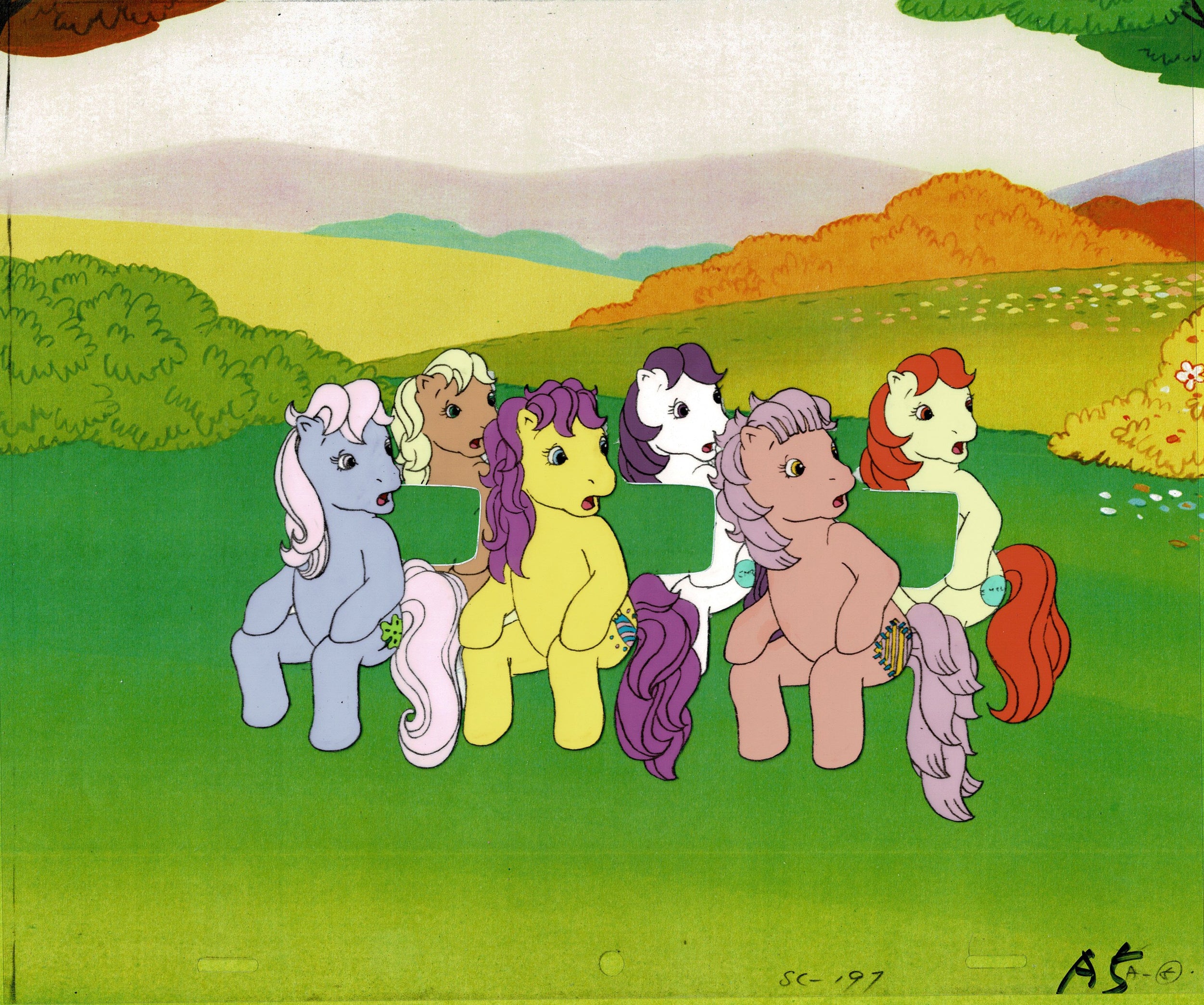 My Little Pony Original Production Animation Cel Hasbro Sunbow 1980s o ...