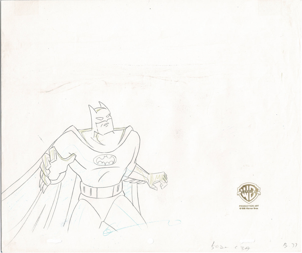 Batman the Animated Series BTAS Production Animation Cel Drawing Warne ...