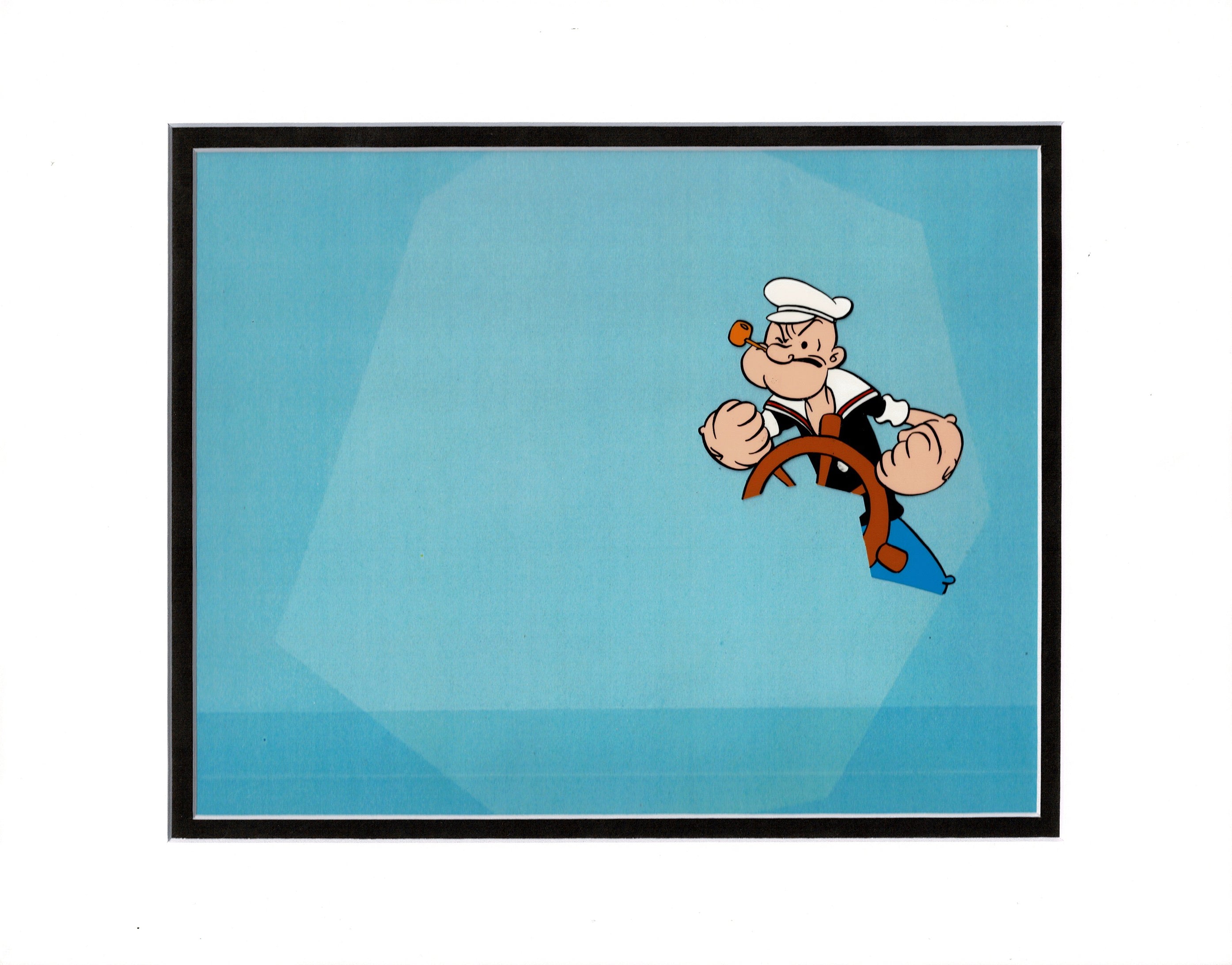 Popeye Screen-Used Production Animation Cel and Drawing Hand-Inked Pre ...