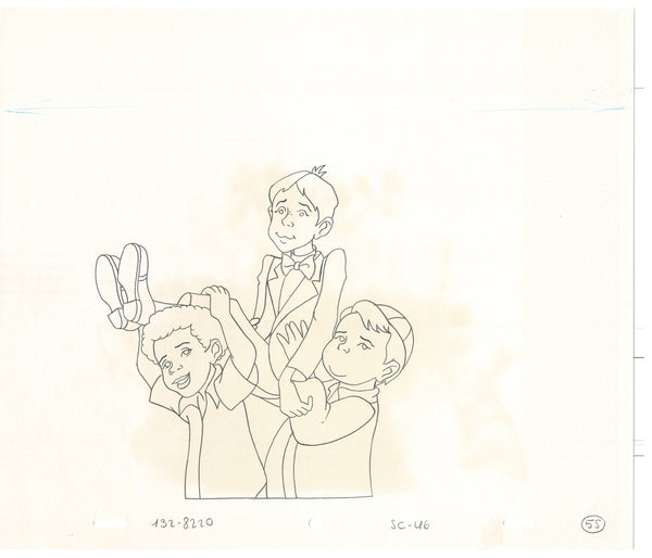 Little Rascals 2 LOT Production Animation Cel Drawings with Alfalfa fr ...