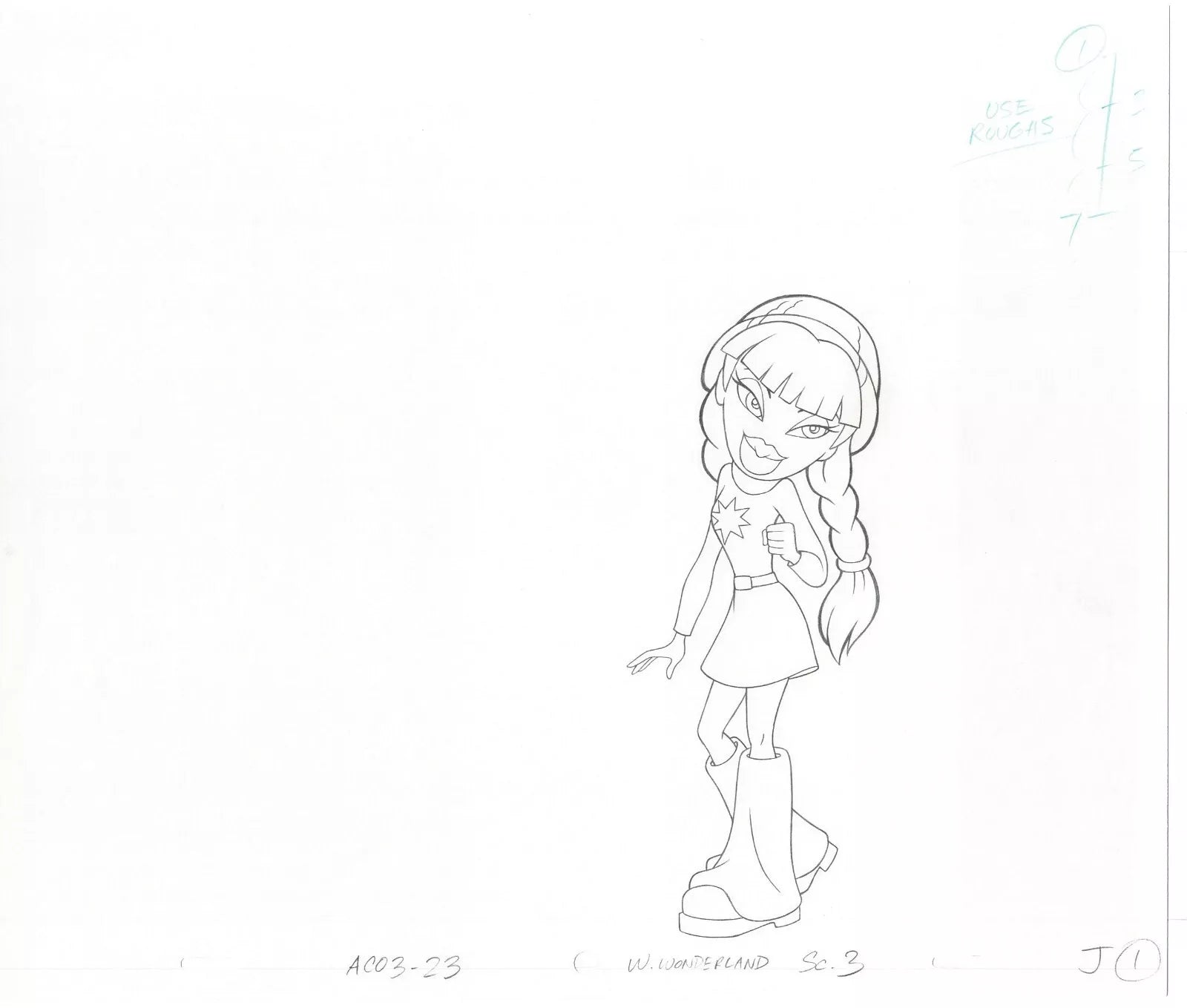 BRATZ Jade Commercial Production Animation Cel Drawing 2003 E-001 ...