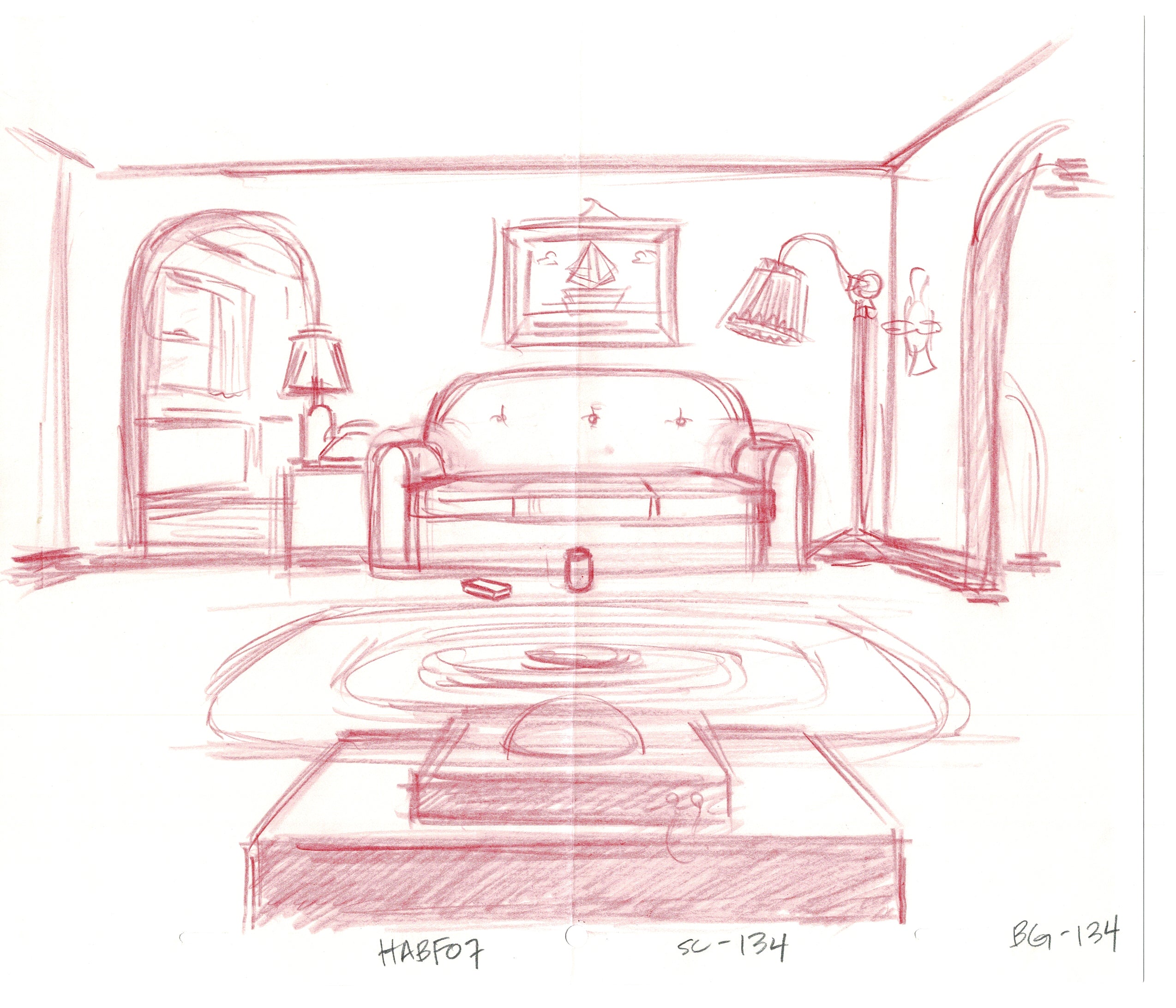 The Simpsons Original Production Animation Background Drawing Fox 2006 ...