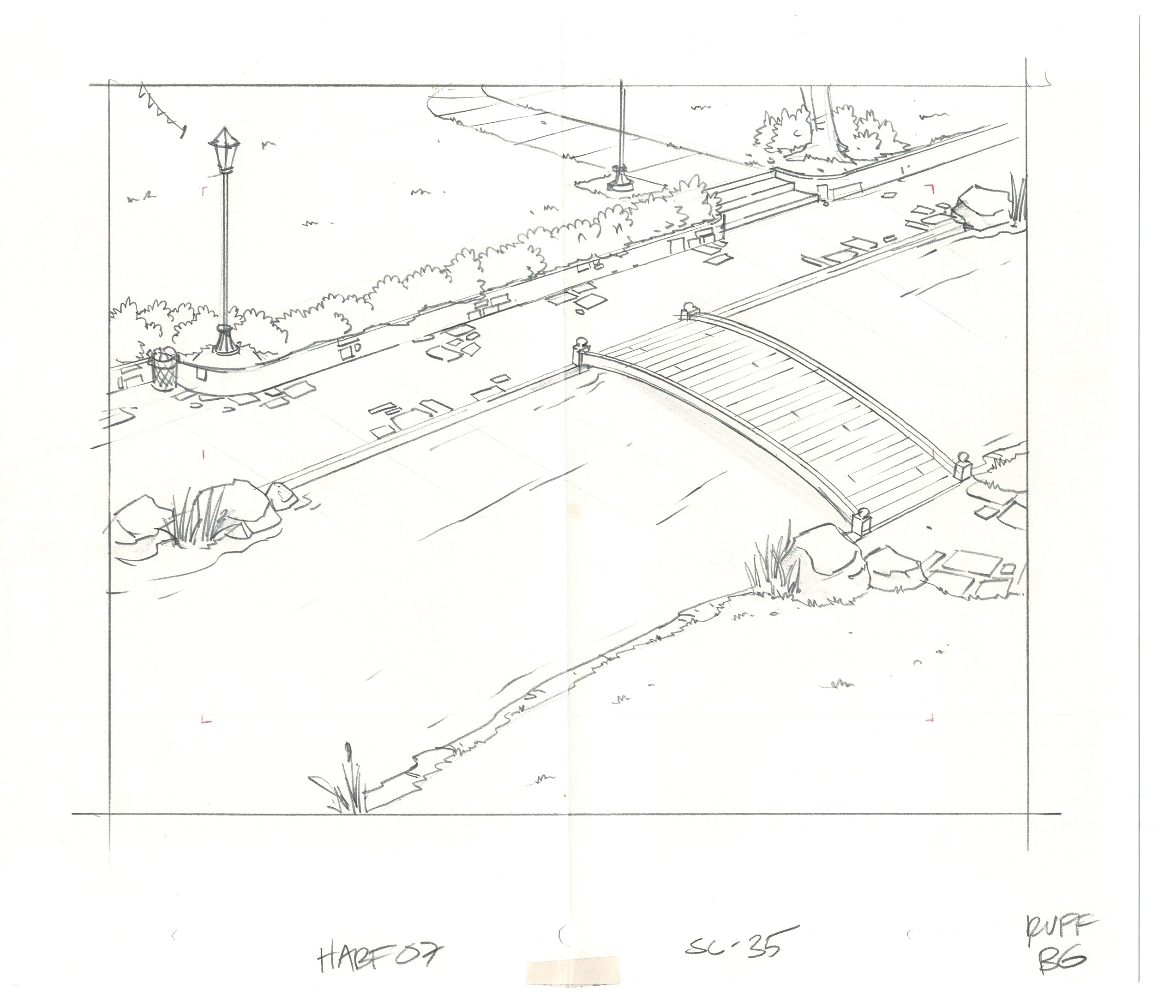 The Simpsons Original Production Animation Background Drawing Fox 2006 ...