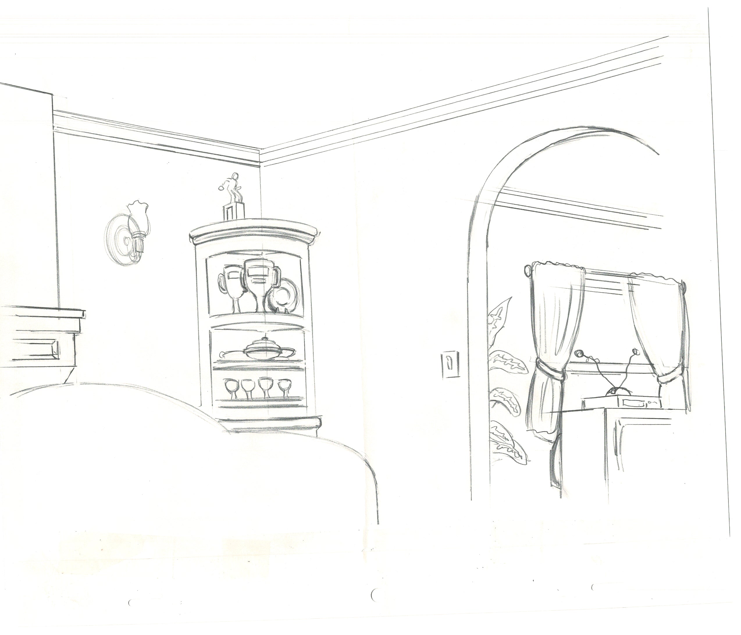 The Simpsons Original Production Animation Background Drawing Fox BK-0 ...