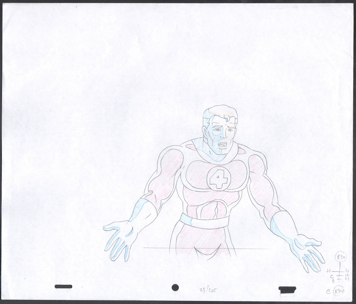 Fantastic Four Reed KEY Original Production drawing 1994 Marvel 2 ...