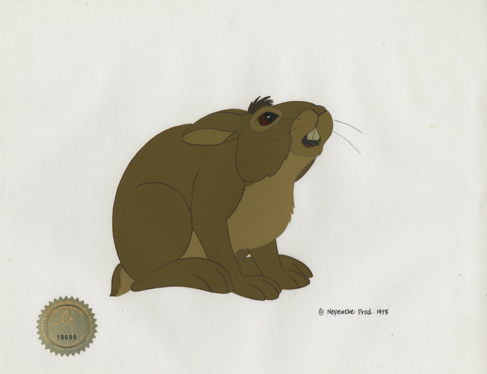 Watership Down BIGWIG 1978 production animation cell LJE Seal COA 41-2 ...