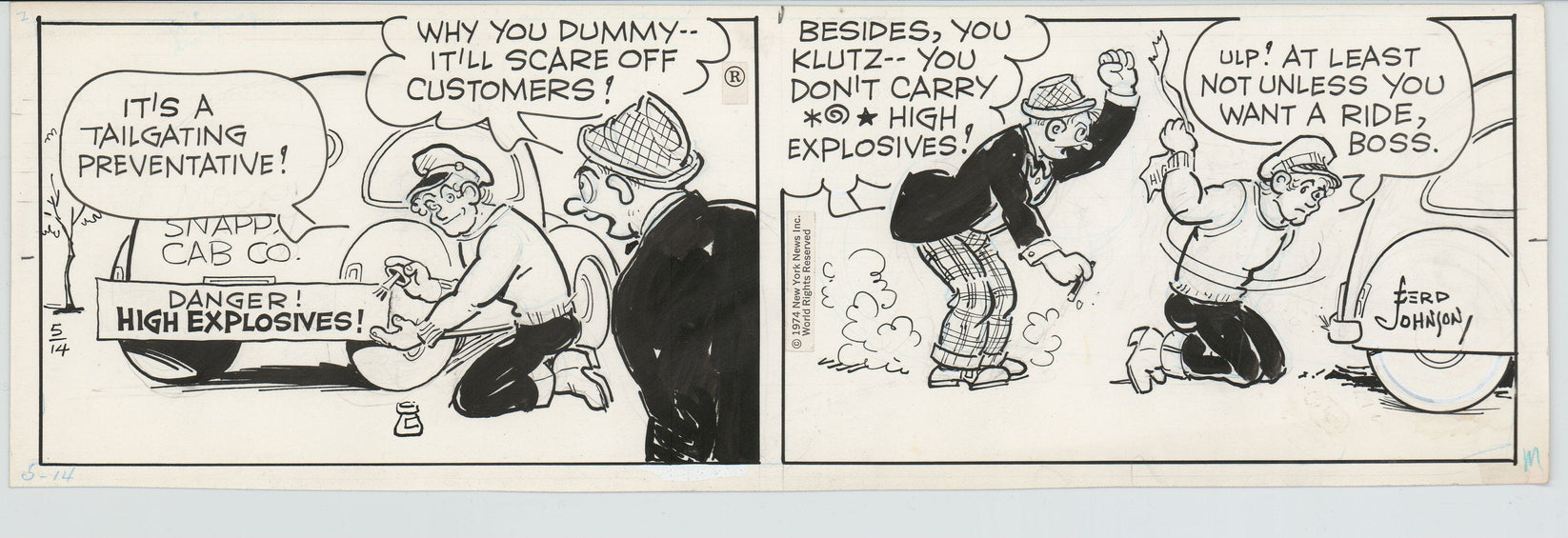 Moon Mullins Original Ink Daily Comic Strip Art signed Ferd Johnson 19 ...
