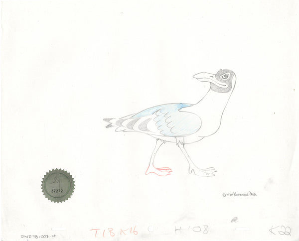 Watership Down 1978 Production Animation Cel Drawing of Kehaar with Li ...